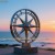 Large Outdoor Stainless Steel Nautical Compass Sculpture
