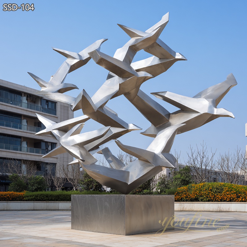 Large Modern Abstract Flying Birds Sculpture SSD-104