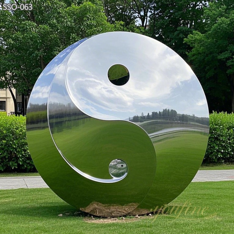 Large Polished Stainless Steel Outdoor Zen Yin Yang Sculpture SSO-063