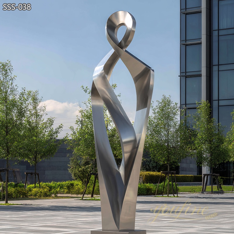 Modern Outdoor Stainless Steel Abstract Figure Sculpture SSS-038