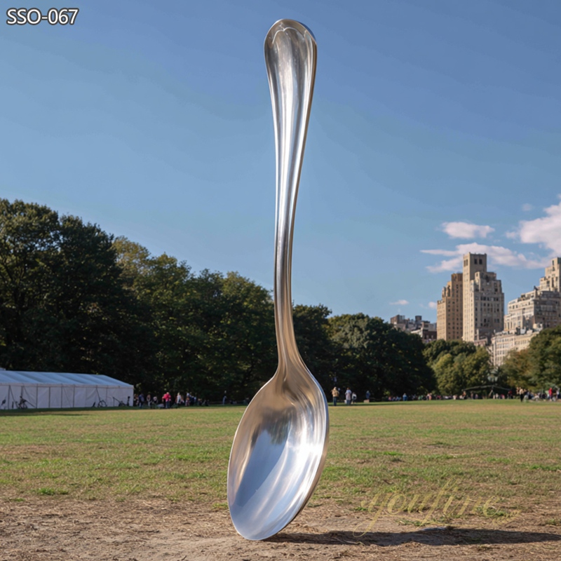 Large Modern Outdoor Stainless Steel Spoon Sculpture SSO-067