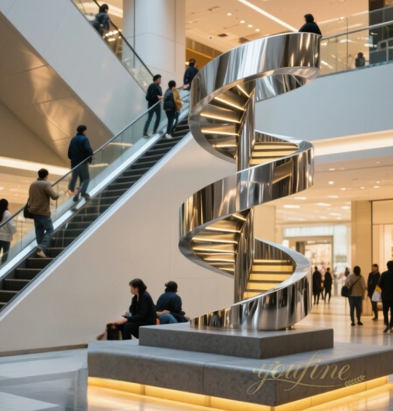 Why Is Stainless Steel Sculpture a Rising Trend in Shopping Mall Design?