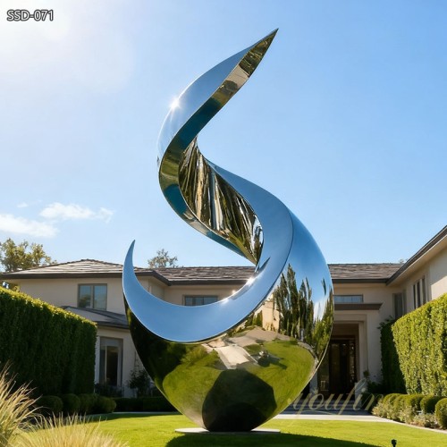 Stainless Steel Abstract Rising Water Feature Sculpture