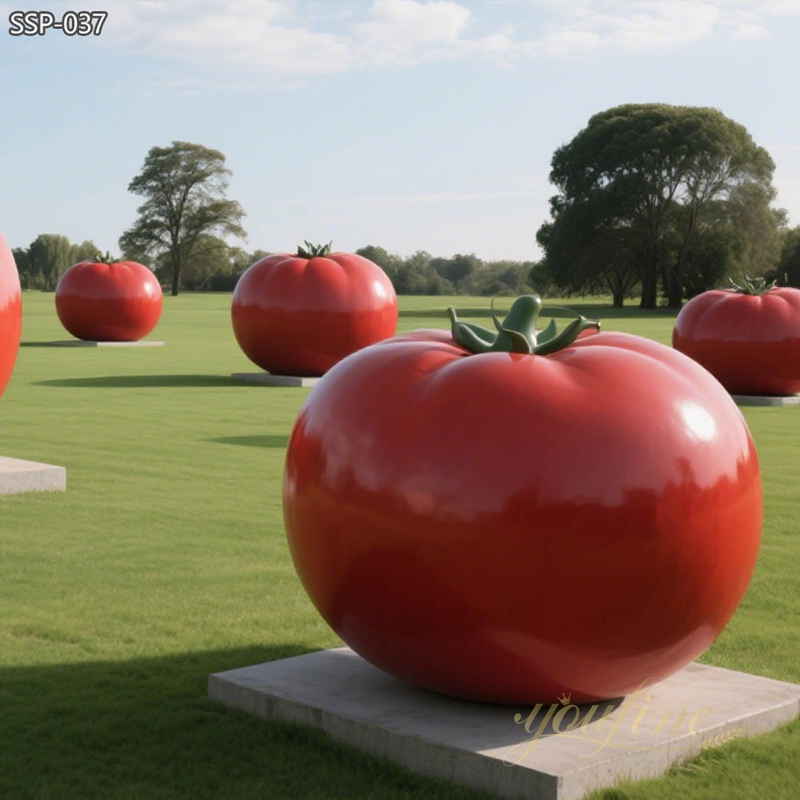 Large Metal Outdoor Red Tomato Sculpture SSP-037