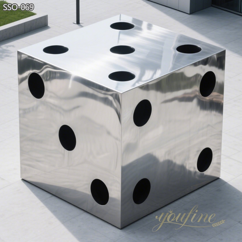 Outdoor Stainless Steel Art Dice Sculpture SSO-069
