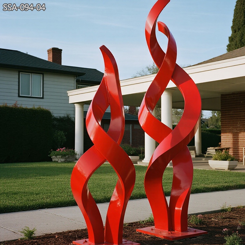 Modern Metal Red Outdoor Sculptures for Villa Garden SSA-094