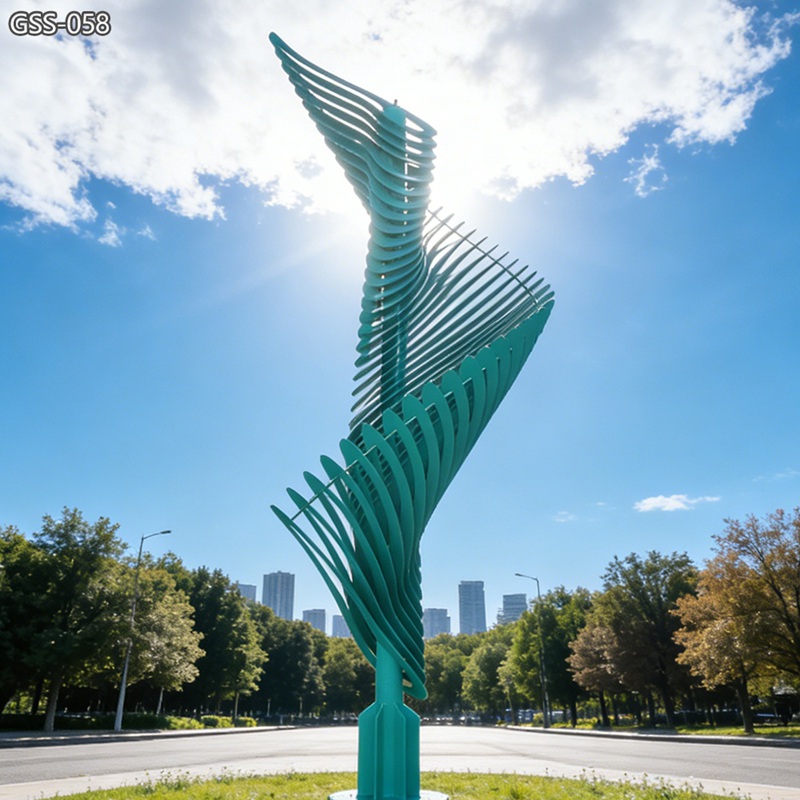 Custom Outdoor Metal Sculpture with Color Paint