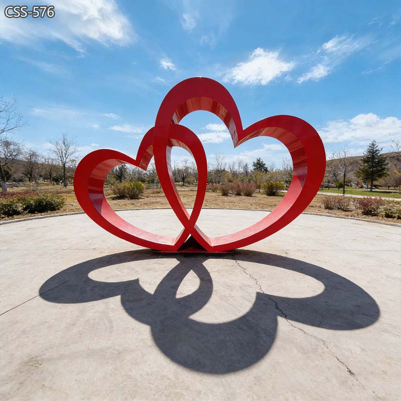Red Stainless Steel Heart Sculpture CSS-576